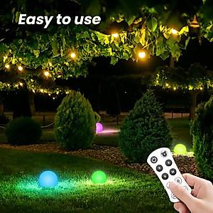 Floating Pool Lights, Christmas Lights Outdoor 8 Pack IP68 Waterproof with 16 Colors, Hanging Lights with Timer/Remote, Christmas Ornaments for Party, Holiday, Patio, Garden,Bathtub, Backyard