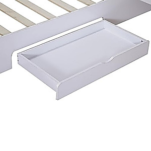 DaiNNCN Platform Bed Frame Queen Size with Storage Drawers,Headboard with Shelves and USB Ports and Sockets,White