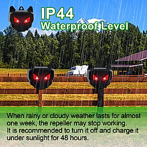 Coyote Deterrent, Solar Nocturnal Animal Repeller Predator Light Scare, Repellent Device for Coyote,Deer,Raccoon for Chicken Coop,Farm,Yard(2 Packs)