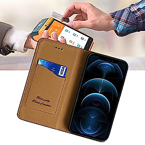 Arseaiy Case for Oppo Reno 6 Pro Plus 5G/Reno 6 Pro 5G（Snapdragon） Flip Phone Case Shockproof PU Leather Wallet Case Cover with Card Holder Kickstand Shell Black