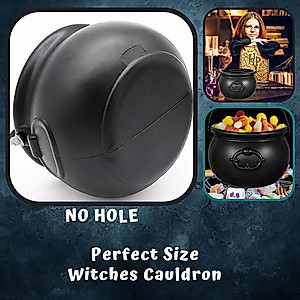 Generic Plastic Black Cauldron Kettle Halloween Candy Bowl, 2024 Large Witch Cauldron Pot Bucket for Halloween Decorations Trick or Treat Party Supplies