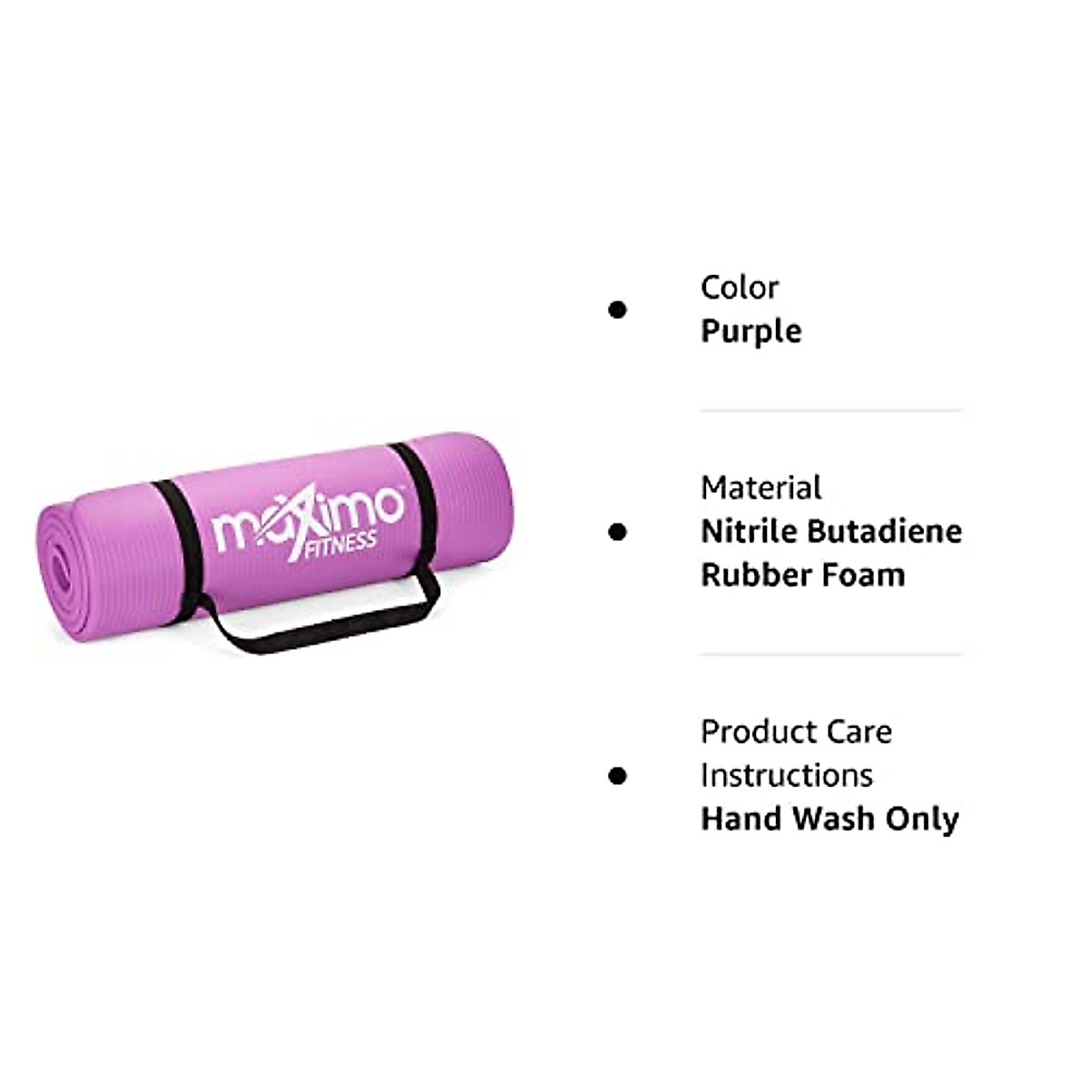 Maximo Fitness Yoga Mat - Multipurpose 72" x 24" x 0.5"(Standard) Exercise Mat for Men, Women and Kids, Ideal Non Slip Workout Mats for Yoga, Pilates, Gym Exercise with Carrying Strap