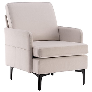 Pvillez Accent Chair, Living Room Lounge Chairs, Bedroom Chairs for Adults, Single Sofa Arm Side Chair, Modern Comfy Reading Armchair Used for Dorm Nursery Guestroom Furniture