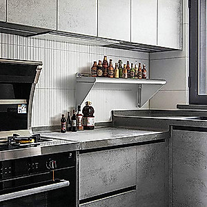 WMAOT 12”×24” Stainless Steel Shelf Wall Mounted Commercial Metal Shelving, for Appliance & Equipment Metal Shelving, Kitchen, Restaurant, Garage, Laundry, Utility Room (12x24)