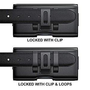 Stronden Holster for iPhone 14 Plus, 14 Pro Max, 13 Pro Max, 12 Pro Max, 11 Pro Max, XS Max - Leather Belt Case with Belt Clip [Magnetic Closure] Pouch w/Built in Card Holder (Fits Regular Case Only)