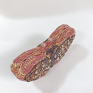 UMREN Women’s Elegant Butterfly Rhinestone Evening Bags Luxury Crystal Clutch Wedding Party Cocktail Handbag Purse (One Size, Silver)