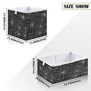 Bolaz Halloween Gray Spider Web Closet Organizers Storage Cubes Storage Bins Shelf Baskets Containers for Home Kids Room Toys Office,Rectangle