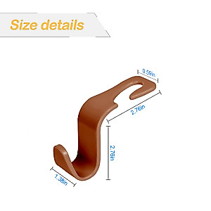 Osilly Car Seat Headrest Hook, 4 Pack Auto Seat Hanger Storage Organizer for Purse Handbag Coats Grocery Bags, Automotive Interior Accessories, Universal Vehicle Backseat Hanging Hook (Brown)
