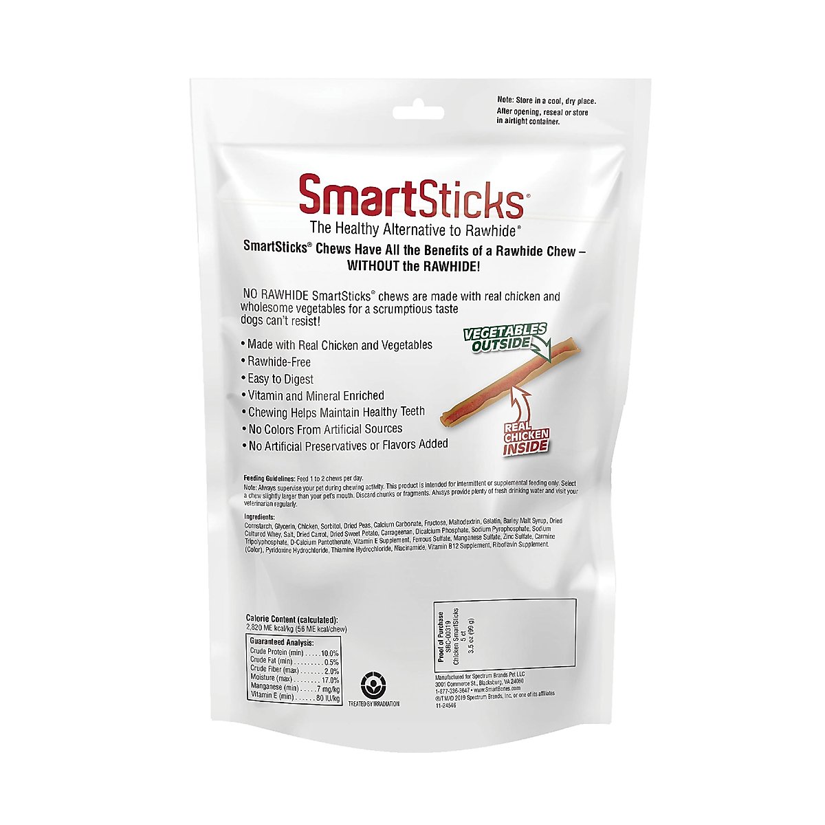 SmartBones SmartSticks, Treat Your Dog to a Rawhide-Free Chew Made With Real Meat and Vegetables 5 Count (Pack of 1)