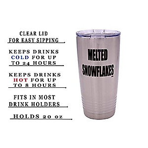 Funny Melted Snowflakes 20 Ounce Large Stainless Steel Travel Tumbler Mug Cup Gift For Conservative Or Republican Political Novelty