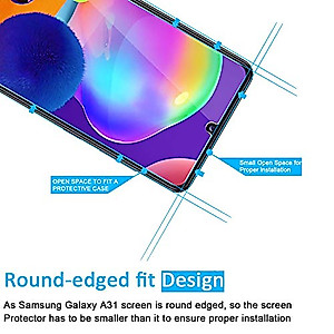 NEW'C [3 Pack] Designed for Samung Galaxy A31 / Galaxy A32 Screen Protector Tempered Glass, Case Friendly Ultra Resistant