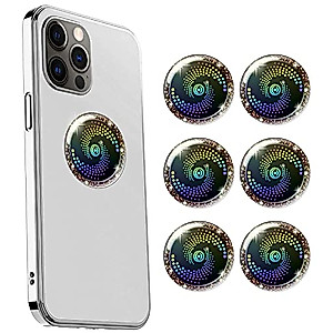 Crystal Diamond Flashing Sticker 6 pcs for Mobile Phones 2021 Latest Model–Anti-R Multi-Layer Protection Cell Phone Stickers, for Smart Phone, Laptops, Tablets, Pad, All Devices