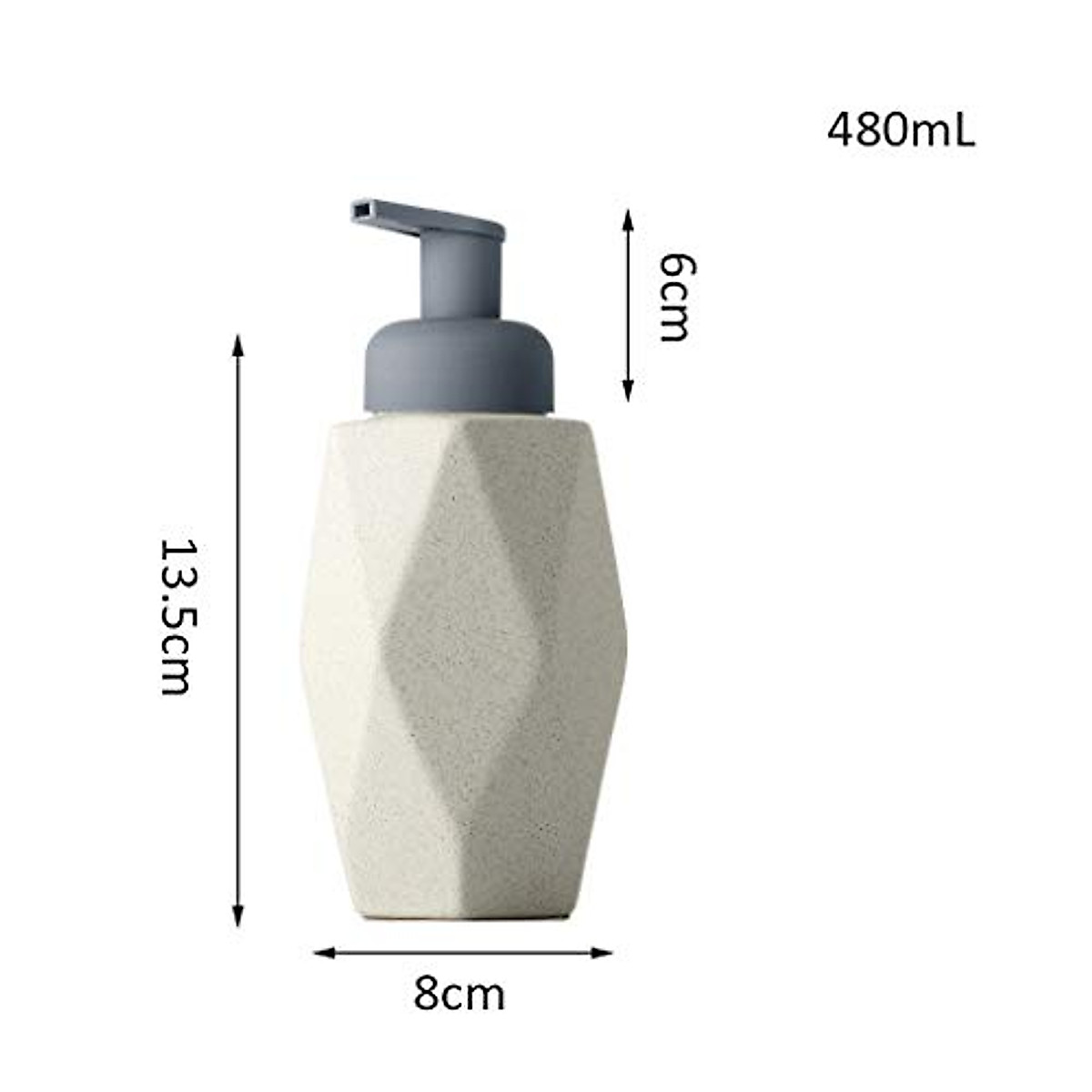 Soap Dispenser 480L Soap Dispenser Ceramic Mousse Foaming Dish Soap Dispenser Hotel Press Dispensing Empty Bottle Rubber Lotion Bottle Lotion Dispenser (Color : Green) (Black b)