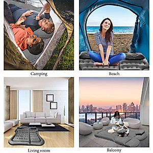 SAYGOGO SUV Air Mattress Camping Bed Cushion Pillow - Inflatable Thickened Car Air Bed with Air Pump Portable Sleeping Pad Mattress for Home Car Travel Camping Upgraded Version - Grey