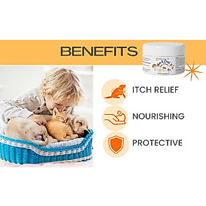 Skin and Coat Care Ointment for Pets - Itchy or Dry Skin, Wounds, Hot Spots – Sulfur, Cedarwood Oil, Coconut Oil – Preventive, Protective and, Soothing Ointment - Dogs, Cats, Puppies, Kittens (2 oz)