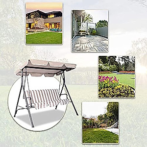 XYQSBY Patio Swing Canopy Waterproof Top Cover Set, Courtland Swing Replacement Awning Canopy Cover/Seat Cover, Swing Chair Glider All Weather Protection Outdoor Garden Covers (Blue, 55.9×47.2×7.1in)