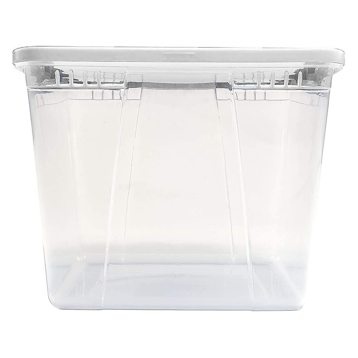 HOMZ 56 Quart Snaplock Clear Plastic Storage Tote Container Bin with Secure Lid and Handles for Home and Office Organization (4 Pack)