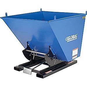 Global Industrial 1 Cu. Yd. Self-Dumping Forklift Hopper with Bump Release, 6000 Lb. Cap.