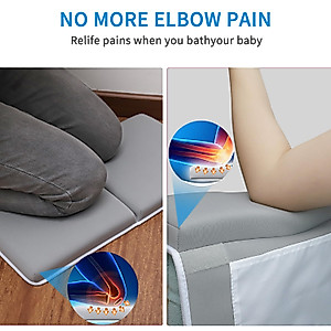 JJGoo Bath Kneeler with Elbow Rest Pad Set, 1.5 inch Kneeling Pad Mat for Bathtub - Gray