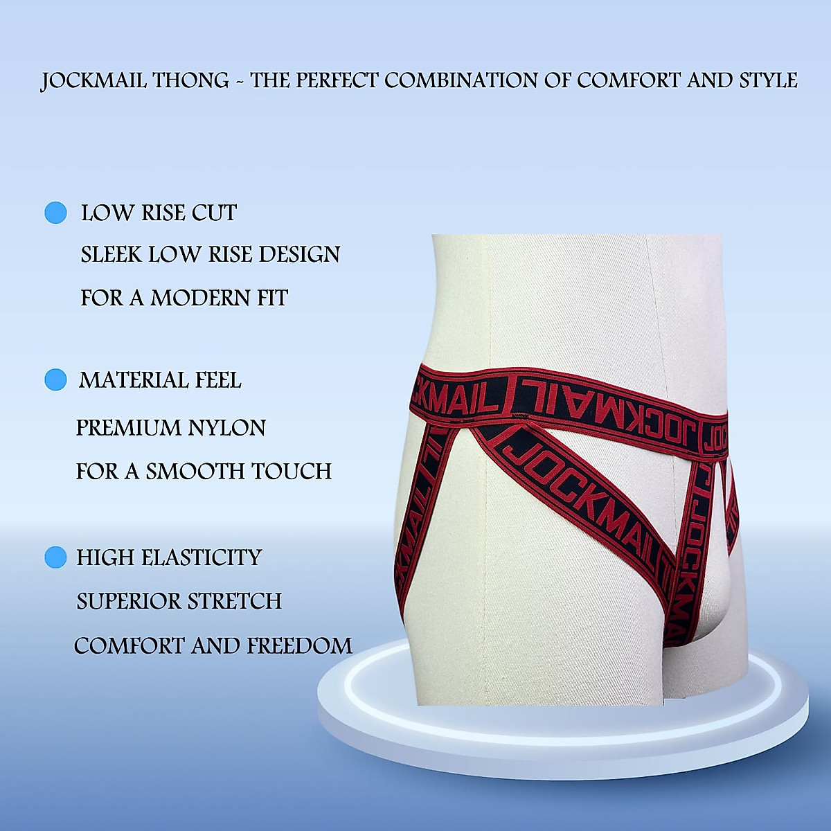 JOCKMAIL Mens Underwear JockStrap Stretch Mens Jock Strap G-string Athletic Jockstrap Mens Sport Underwear Jockstrap Red