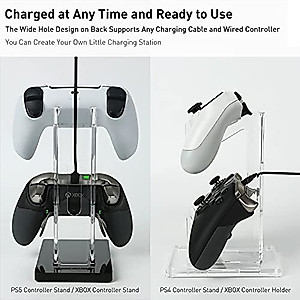 OAPRIRE Dual Controller Holder Gaming Accessories, Suitable for Almost All Controllers, Controller Stand for Xbox ONE PS4 PS5 STEAM PC (Crystal Clear)
