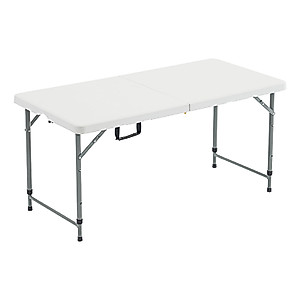 Nazhura 4 Foot Foldable/Folding Table Heavy Duty, Durable and Portable for Dining Picnic and Party
