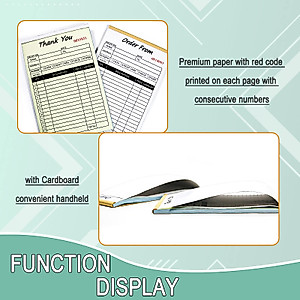 10 Pack Thank You Receipt Book, 2-Part Carbonless Sales Invoice Book with Cardboard for Small Boutique Business, (8.3x5.5 Inches, 50 Sets*10)