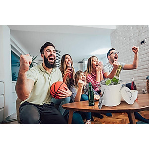 LF Likefair Double Wall Ice Bucket with Lid and Spade,4.2Quart/4Liter Galvanized Ice Buckets for Beer,Ice,Wine,Champagne,Parties,Outdoor,Picnic,Bar (Cream White)