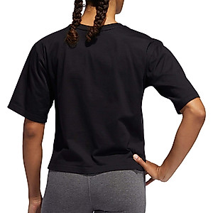 adidas Women's Must Haves Ringer 3-Stipes T-Shirt (Small, Black/White)