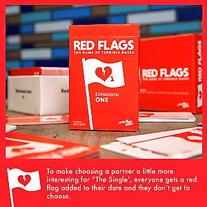 Skybound Entertainment Red Flags Expansion 1: New Deck for The Card Game of Terrible Dates, 75 Cards, 3-10 Players, Ages 17+