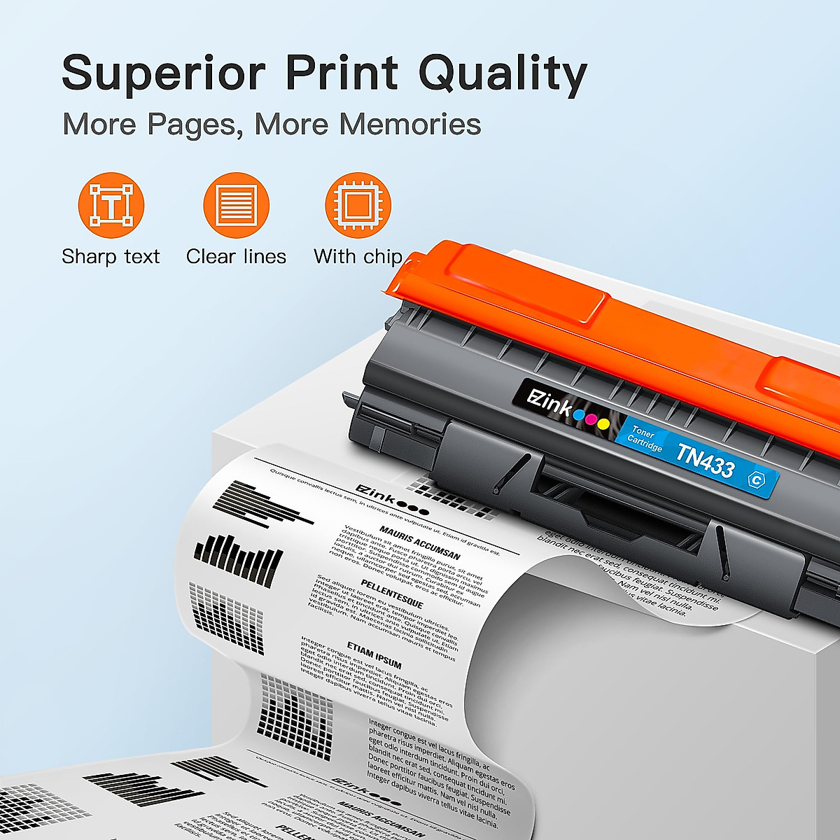 E-Z Ink (TM) Compatible Toner Cartridge Replacement for Brother TN-433 TN433 TN433bk TN431 Compatible with HL-L8260CDW HL-L8360CDW MFC-L8610CDW MFC-L8900CDW (1 Yellow, 1 Pack)