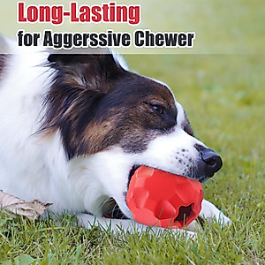 TROUSKAIG Indestructible Dog Balls Treat Dispensing Dog Toys for Aggressive Chewers Large Breed, Interactive Dog Treat Ball, Tough Dog Chew Toys for Aggressive Chewers,Rubber Food Dispensing Dog Toys