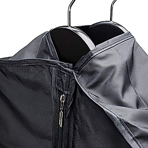 HANGERWORLD Black 44in Nylon Gusseted Garment Bags for Hanging Clothes Multi Garment Carrier Cover for Suits and Dresses