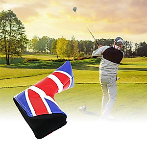 Seacloud UK Flag Blade Putter Cover PU Leather Protector for Putter Head Cover with V-Closure