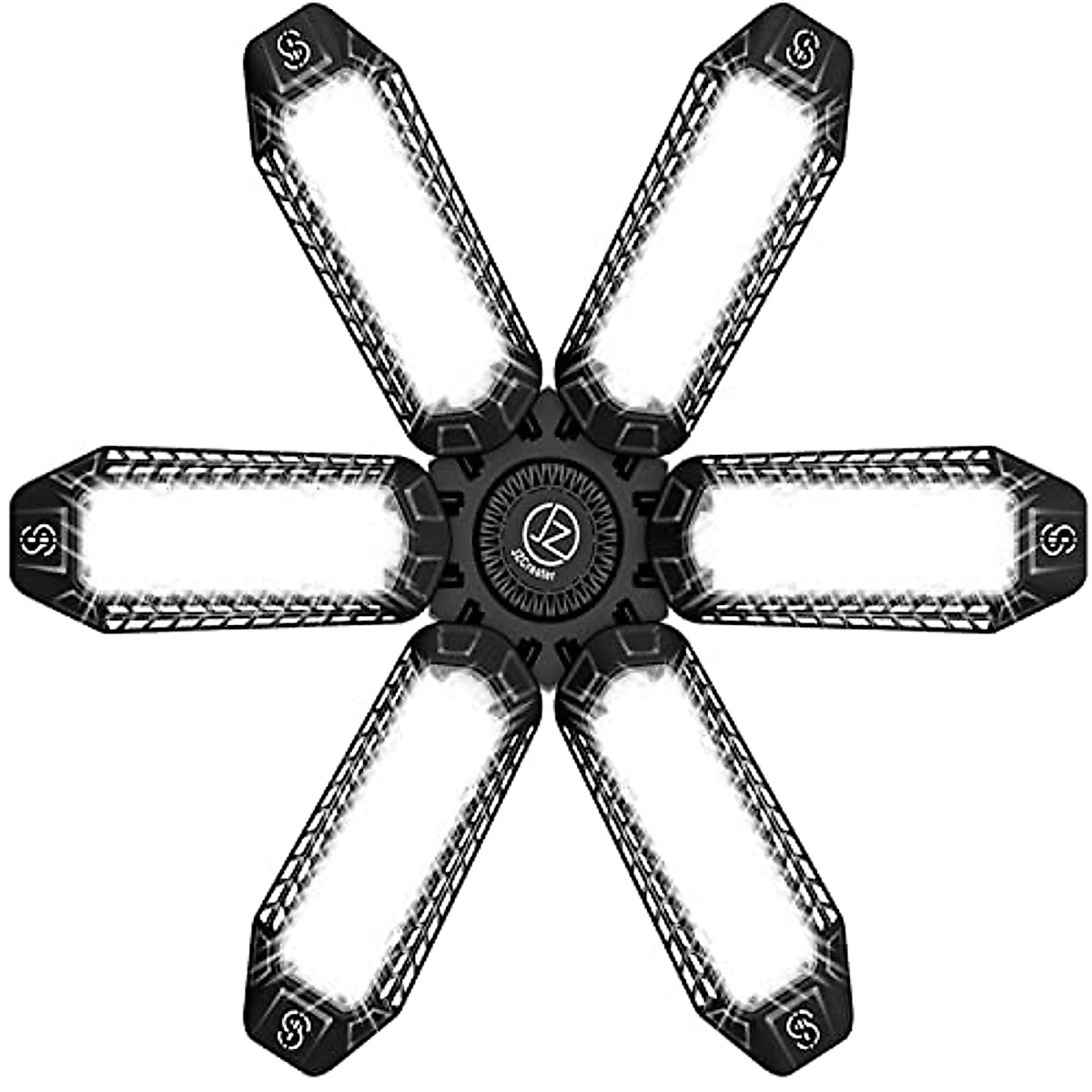 LED Garage Light,Garage Lights,120W Deformable Shop Ceiling Lights,13000LM 6500K 6 Panel Adjustable garage light fit E26 Base,Bright Led Lights for home,Workshop,Basement,attic,Barn (1 Pack)