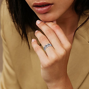 ChicSilver 925 Sterling Silver Ring 8mm Irish Celtic Knot Ring Eternity Wedding Band for Women Adjustable