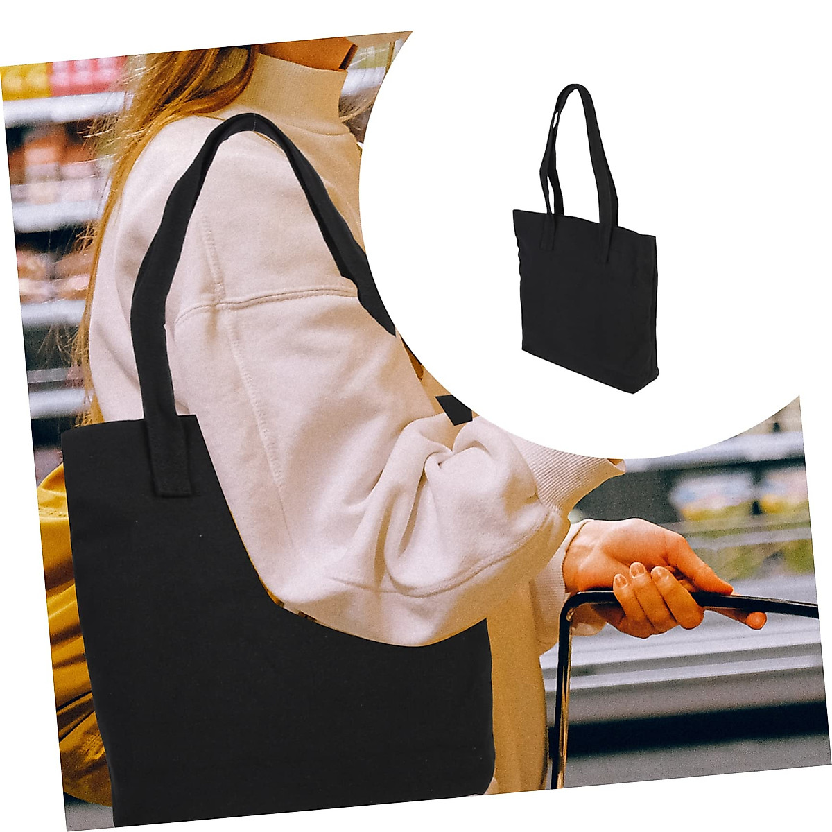 Shoulder Bags Ladies Hand Bags White Favor Bags Women's Crossbody Bag Women Tote Purse Tote Bag Reusable Grocery Bags Large Handbag Storage Bag Single-shoulder Bag Travel Canvas