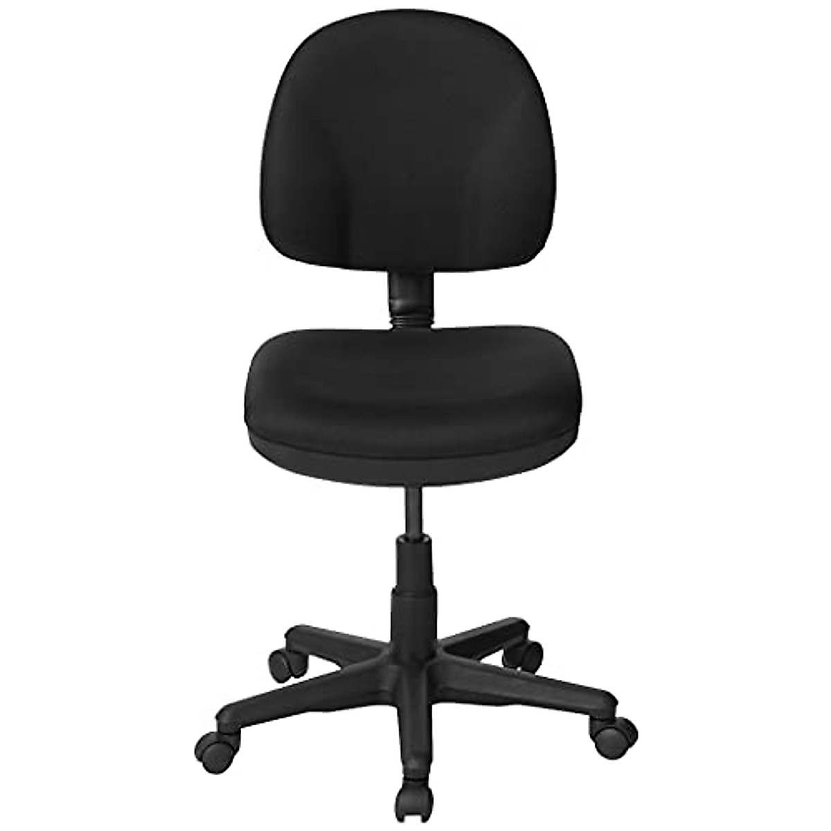 Office Star Pneumatic Sculptured Office Task Chair with Thick Padded Seat and Built-in Lumbar Support, Black