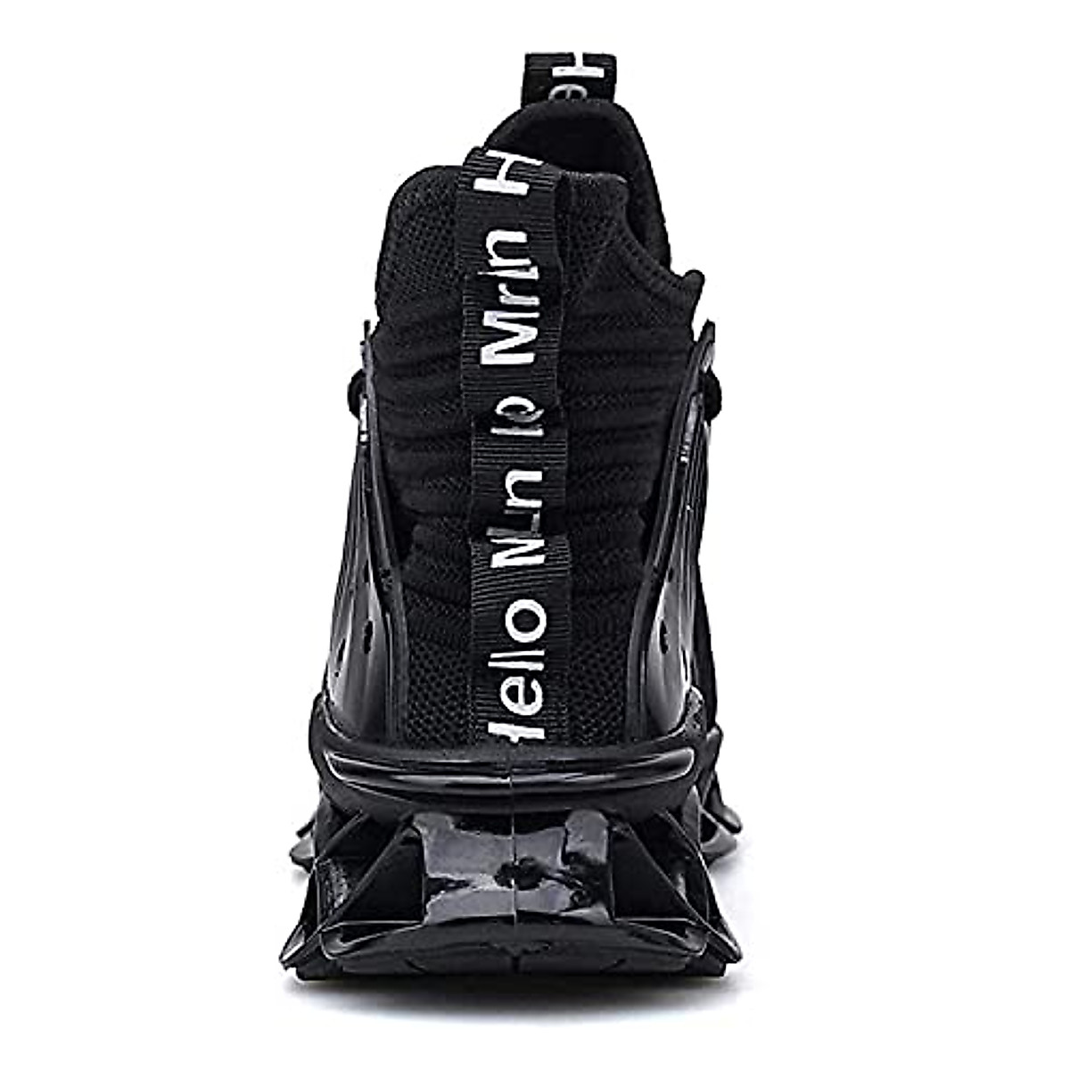 DUDHUH Running Shoes for Men Comfortable Athletic Cross Trainer Casual Walking Fashion Mens Tennis Sock Sneakers Black