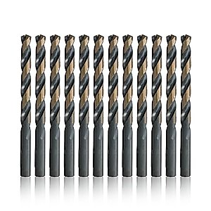 Drill America #7 High Speed Steel Black & Gold KFD Split Point Drill Bit (Pack of 12), KFD Series - KFD7P12