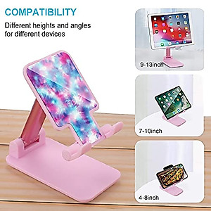 Tie Dye Funny Foldable Desktop Cell Phone Holder Portable Adjustable Stand Desk Accessories