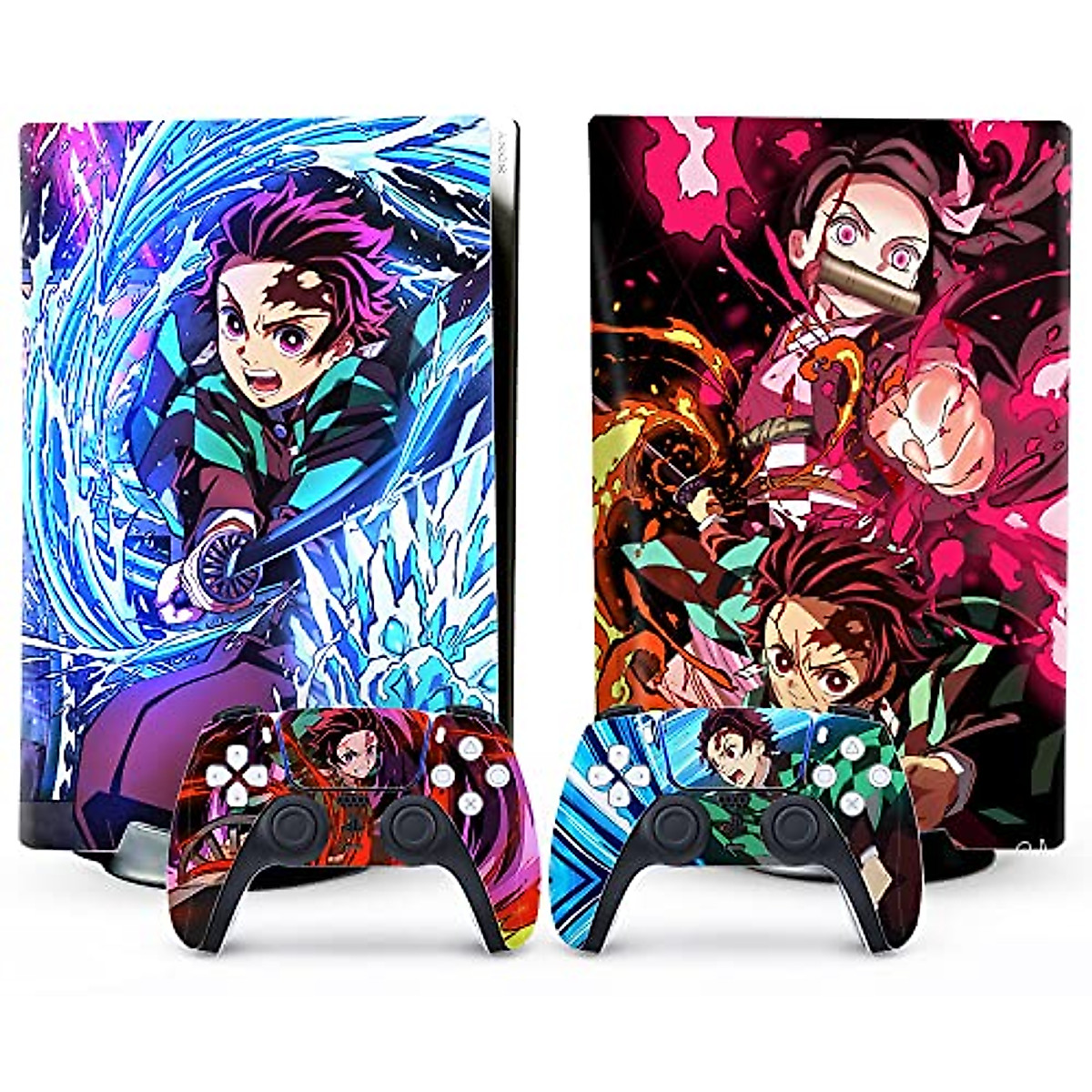 Stickers for PS5 Digital Version Anime Console and Controller Cover Vinyl Skins Wraps for Playstation 5