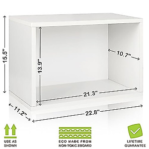 Way Basics Display Shelf Bookcase (Tool-Free Assembly), White