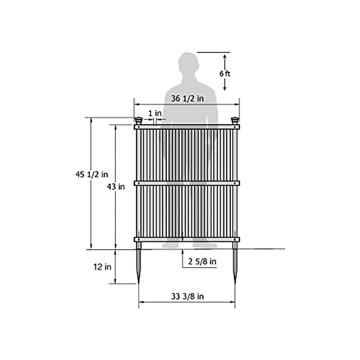 Enclo Privacy Screens ZP19008 Wilmington Vinyl No Dig Privacy Fence Screen Kit, 36in W x 48in H, White, 2 Panels