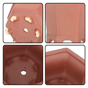 YARNOW Terra Cotta Pots 4pcs Planting Plant Office Pottery Desk Terracotta Flower Small Drainage Favor Ceramic Plants Bonsai Pots Wedding Flowerpot Clay Indoor Planters Hexagon Chinese Orchid Pots