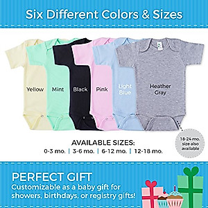 Laughing Giraffe Baby Blank Short Sleeve Unisex Onesie Bodysuit (3-6 Months, Heather Gray)