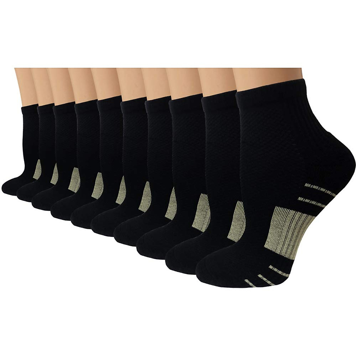 Iseasoo Copper Compression Socks for Men & Women Circulation-Ankle Plantar Fasciitis Socks Support for Athletic Running