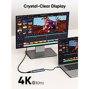 USB C Hub, CableCreation 5-in-1 USB C to HDMI Multiport Adapter, 100W PD, 3 USB 3.0 Ports for MacBook Pro, MacBook Air M1/M2, iPad Pro, Surface Pro, XPS