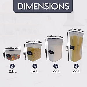 Kitchen Pantry Organizers and Storage - Airtight Food Storage Container Set, 14 Pcs BPA Free Plastic Dry Food Canisters for Kitchen Pantry Organization and Storage Ideal for Cereal, Flour & Sugar