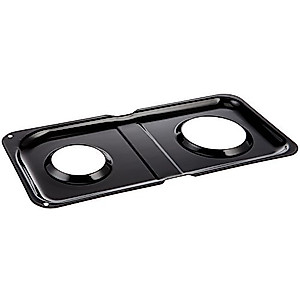 GE WB34K10009 Genuine OEM Porcelain Double Drip Pan (Black) for GE Gas Ranges